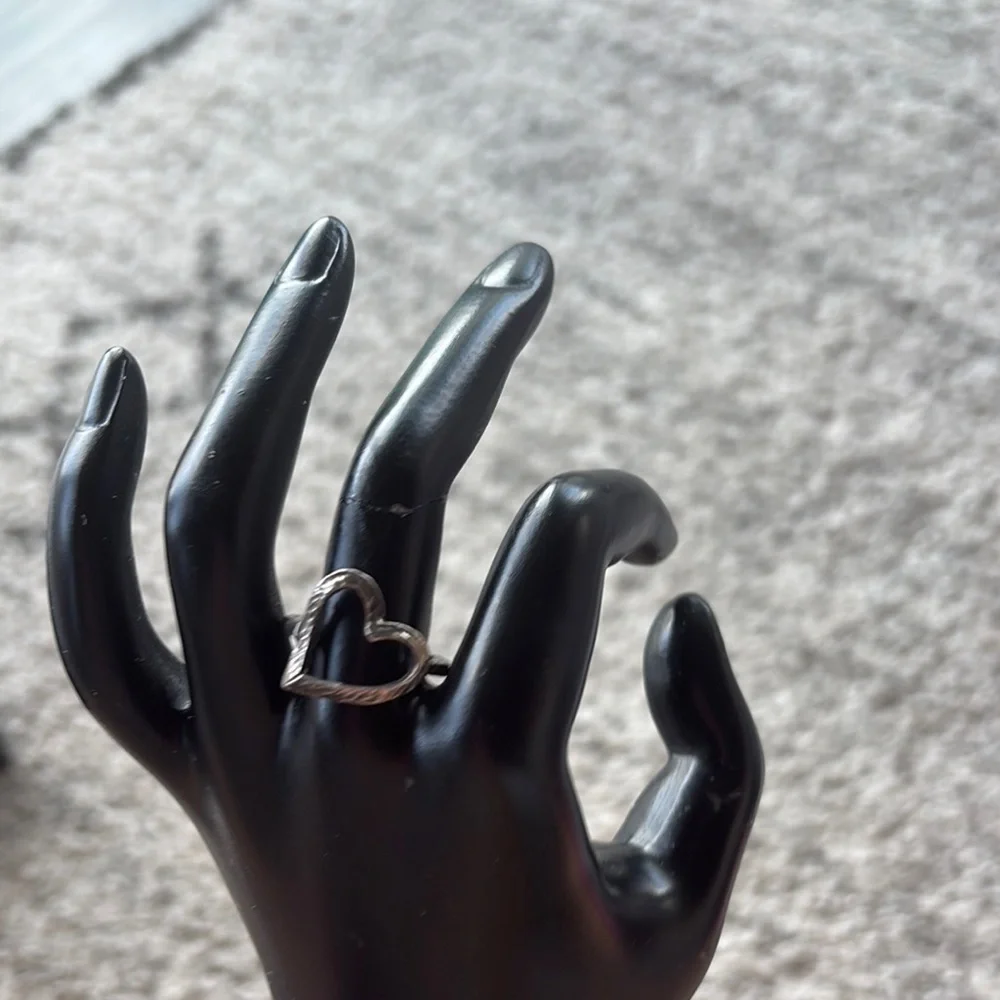 Jewelry | Sterling Silver Stamped 925 Heart Ring Heart Outline Sits At ...